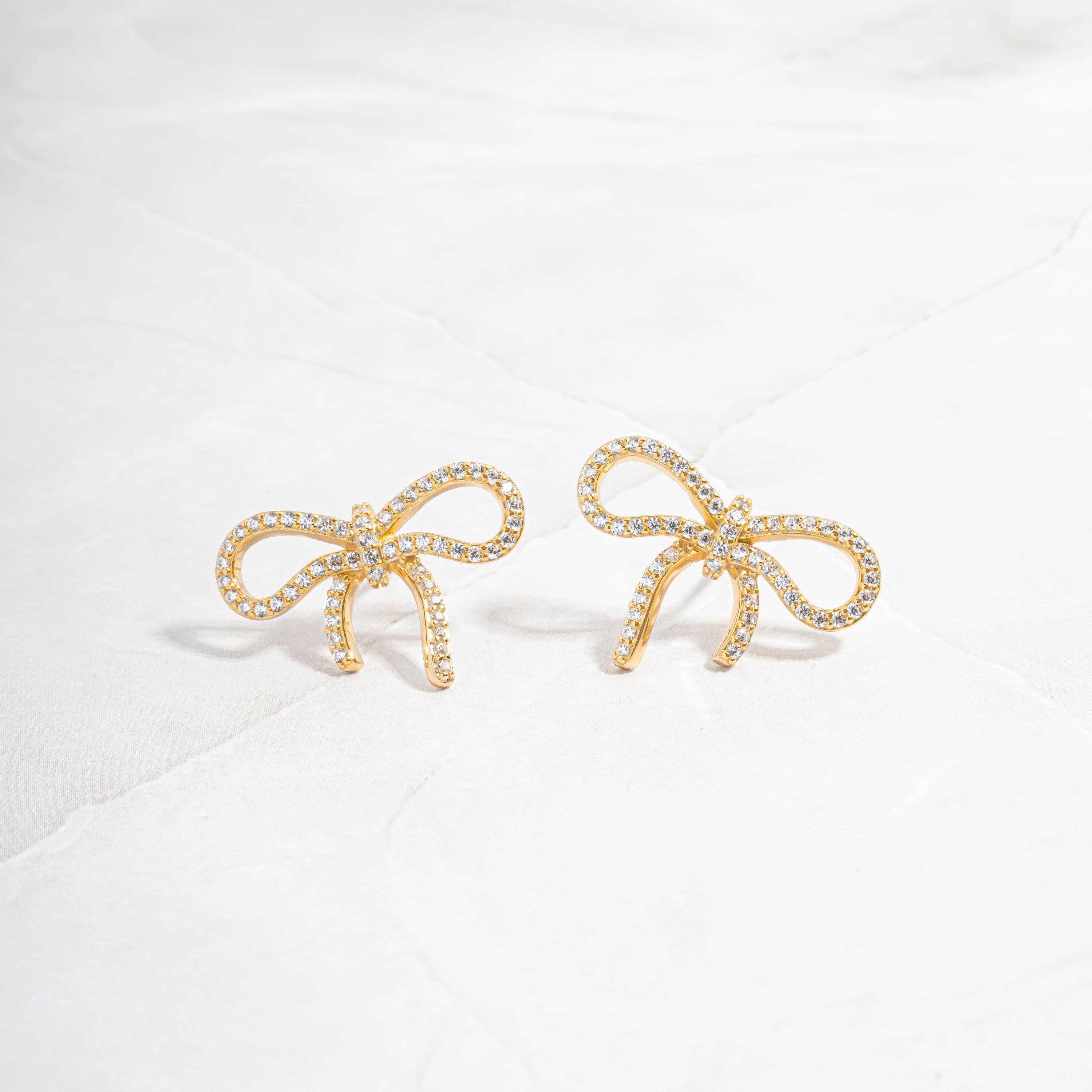 Pavé Bow Studs – Olivia Lorèn The Label